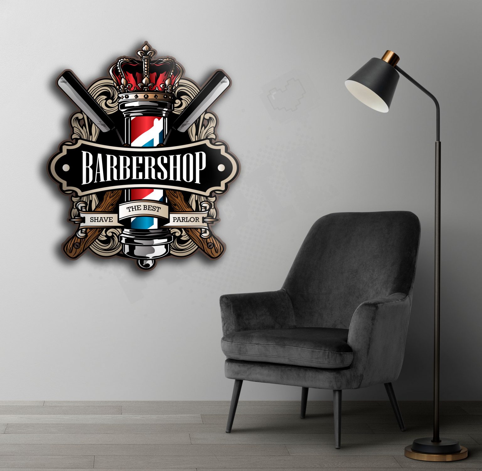 BarberShop Sign 3D - Wepic