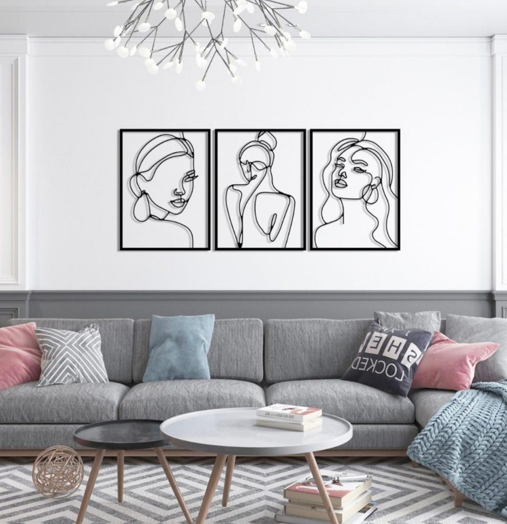 3 tableaux beautiful women - Wepic