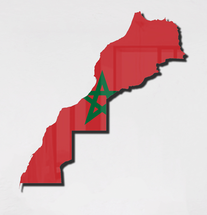 Tableau carte du maroc en plexiglass - Wepic